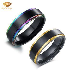 China Fashion Accessories Jewelry Wholesale Titanium Steel Rainbow Ring Color Stainless Steel Men′ S Bare Body European and American Fashion Rings SSR2405 for sale