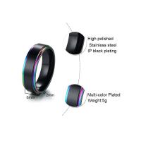 China Fashion Accessories Jewelry Wholesale Titanium Steel Rainbow Ring Color Stainless Steel Men′ S Bare Body European and American Fashion Rings SSR2405 for sale