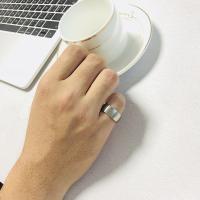 China Titanium Steel Jewelry Wholesale 8mm Stainless Steel Bare Body Brushed Ring Steel+Black Men's Ring SSR2415 for sale
