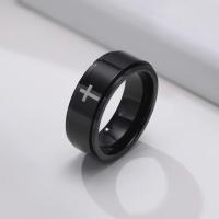 China Stainless Steel Laser Corrosion Cross Turnable Rings Spinner Rings for Men Rotating Finger Jewelry Wholesale Sskr565s for sale