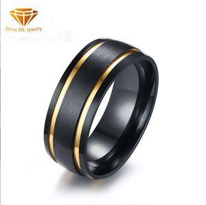 China European and American Style Stainless Steel Black Gold Men's Ring Factory Direct Supply SSR1241 for sale