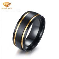 China European and American Style Stainless Steel Black Gold Men's Ring Factory Direct Supply SSR1241 for sale