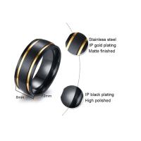 China European and American Style Stainless Steel Black Gold Men's Ring Factory Direct Supply SSR1241 for sale