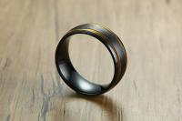 China European and American Style Stainless Steel Black Gold Men's Ring Factory Direct Supply SSR1241 for sale