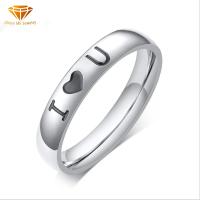 China Net Celebrity Ins Stainless Steel Ring I Love U Ring Simple Couple Ring Friendship Ring SSR2139 for sale