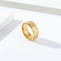 China Ins Niche Handmade Pounding Pattern Moon Pit Titanium Steel Rings Gender Neutral Male and Female Personality Cultural Handmade Jewelry Kr725 for sale
