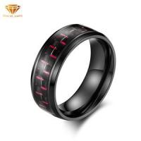 China Titanium Steel Carbon Fiber Ring Korean Version New Jewelry Gift Manufacturer Wedding Ring for Men SSR163 for sale