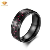 China Titanium Steel Carbon Fiber Ring Korean Version New Jewelry Gift Manufacturer Wedding Ring for Men SSR163 for sale
