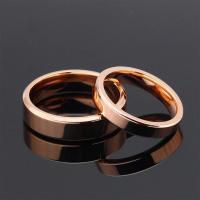 China Fashion Jewelry Titanium Steel Black Plating Rose Gold Flat Ring Stainless Steel Ring for Men Glossy Ring Jewelry SSR1205 for sale