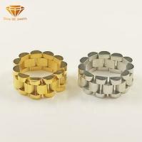 China European and American Hip-Hop Titanium Steel Niche Watch Ring Men and Women Tide Cool Retro Chain Shape Ins Wild Jumpy Jewelry Finger Ring SSR2616 for sale