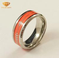 China Fashion Jewelry Silver Jewelry 316L Stainless Steel jewelry IP Gold and Red Stainless Steel Wedding Ring for Men and Women SSR2072 for sale