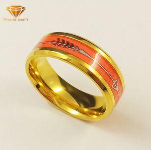 China Fashion Jewelry Silver Jewelry 316L Stainless Steel jewelry   IP Gold Plating and Red Stainless Steel Wedding Ring for Men and Women SSR2071 for sale