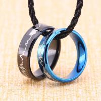 China European and American Fashion Jewelry Creative ECG Stainless Steel Titanium Steel Ring Men's Gold-Plated Couple Ring Factory Direct Sales SSR1201 for sale