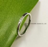 China Fashion Jewelry Silver jewelry 2mm CZ Stainless Steel Finger Ring Ss4602 for sale