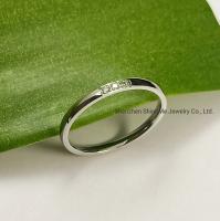 China Fashion Jewelry Silver jewelry 2mm CZ Stainless Steel Finger Ring Ss4602 for sale