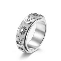 China Hot Selling Stars, Moon, Sun, Titanium Steel Spinner Ring Rotatable Ring Stainless Steel Jewelry Sskr542 for sale