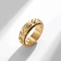 China Hot Selling Stars, Moon, Sun, Titanium Steel Spinner Ring Rotatable Ring Stainless Steel Jewelry Sskr542 for sale