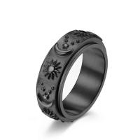 China Hot Selling Stars, Moon, Sun, Titanium Steel Spinner Ring Rotatable Ring Stainless Steel Jewelry Sskr542 for sale