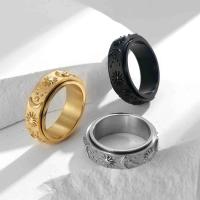 China Hot Selling Stars, Moon, Sun, Titanium Steel Spinner Ring Rotatable Ring Stainless Steel Jewelry Sskr542 for sale