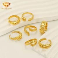 China Wholesale of New Stainless Steel Adjustable Irregular Ring for Women European and American Light Luxury Geometric Body Rings Smr706 for sale