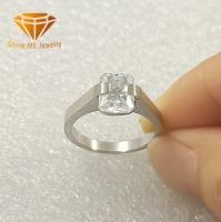 China Fashion Silver Jewelry Stainless Steel Jewelry Single CZ   Zircon Jewelry Line Cut Ring for Women SSR2073 for sale