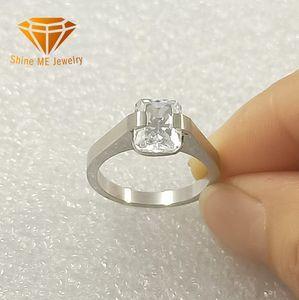 China Fashion Silver Jewelry Stainless Steel Jewelry Single CZ   Zircon Jewelry Line Cut Ring for Women SSR2073 for sale