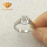 China Fashion Silver Jewelry Stainless Steel Jewelry Single CZ   Zircon Jewelry Line Cut Ring for Women SSR2073 for sale