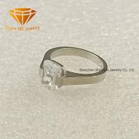 China Fashion Silver Jewelry Stainless Steel Jewelry Single CZ   Zircon Jewelry Line Cut Ring for Women SSR2073 for sale