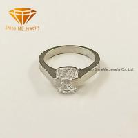 China Fashion Silver Jewelry Stainless Steel Jewelry Single CZ   Zircon Jewelry Line Cut Ring for Women SSR2073 for sale