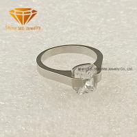 China Fashion Silver Jewelry Stainless Steel Jewelry Single CZ   Zircon Jewelry Line Cut Ring for Women SSR2073 for sale