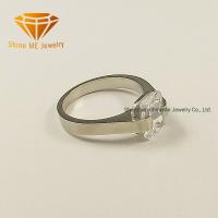 China Fashion Silver Jewelry Stainless Steel Jewelry Single CZ   Zircon Jewelry Line Cut Ring for Women SSR2073 for sale