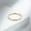 China Fashion Jewelry Titanium Steel Zircon 1mm Ring Stainless Steel Simple IP Gold Couple Ring for Women SSR2067 for sale