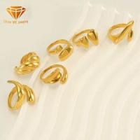 China New Stainless Steel 18K Mirror Open Ring Titanium Steel Design Sense European and American Fashion Ring Jewelry Wholesale Smr838 for sale