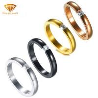 China Jewelry Titanium Steel Micro Set Zircon Ring Lovers Ring Stainless Steel Men′ S and Women′ S Rings SSR023 for sale