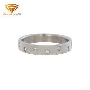 China Body Jewelry Stainless Steel Set Zircon 4mm Finger Ring SSR1108 for sale