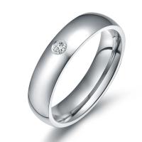 China Zircon Inlaid Korean Jewelry Titanium Steel Jewelry Fashion Ring 5mm Smooth Ring Titanium Steel Ring in Stock SSR085 for sale