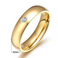 China Zircon Inlaid Korean Jewelry Titanium Steel Jewelry Fashion Ring 5mm Smooth Ring Titanium Steel Ring in Stock SSR085 for sale