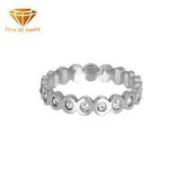 China Fashion Jewelry Lovers′ Diamond Ring Titanium Steel Crystal Zircon Ring Stainless Steel 4mm Silver Ring SSR1128 for sale