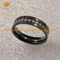China High Quality Fashion Jewellry Black Plating with Zircon Stainless Steel Finger Ring SSR1951 for sale