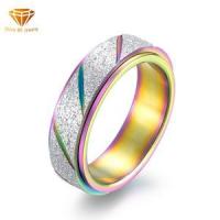 China Pearl Sand Rotatable Titanium Steel Ring Jewelry in Stock SSR202 for sale