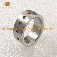 China Fashion Jewelry Ring Stainless Steel Gemstones Color CZ Ring SSR2006 for sale