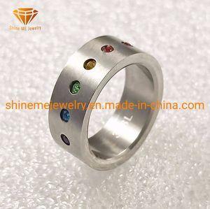 China Fashion Jewelry Ring Stainless Steel Gemstones Color CZ Ring SSR2006 for sale
