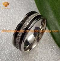China New Stlye Stainless Steel Jewelry CZ Stones Polished Stainless Steel Wedding Rings SSR2056 for sale