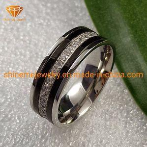 China New Stlye Stainless Steel Jewelry CZ Stones Polished Stainless Steel Wedding Rings SSR2056 for sale