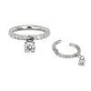 China Newest Nose Rings Titanium Hinged Segment Rings with CZ Pave Pendant Hoop Rings Earring Piercing Jewelry Sm1368 for sale