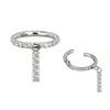 China Newest Nose Rings Titanium Hinged Segment Rings with CZ Pave Pendant Hoop Rings Earring Piercing Jewelry Sm1368 for sale