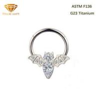 China ASTM F136 / G23 Titanium Piercing Halloween Items Bat Segment Rings Nose Rings Sm0909 for sale