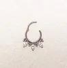 China Hinged Ring ASTM F136 G23 Titanium Leaf Crystal Blaze Segment Ring Nose Piercing Jewelry Sm0610 for sale