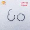 China ASTM F136 Titanium Piercing Fashion Jewelry Circle Emboss Piercing Jewelry Nose Rings SM0607 for sale