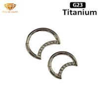 China Jewelry G23 Titanium Body Piercing Moon Fashion Nose Ring 3A Zircon Tp2528 for sale